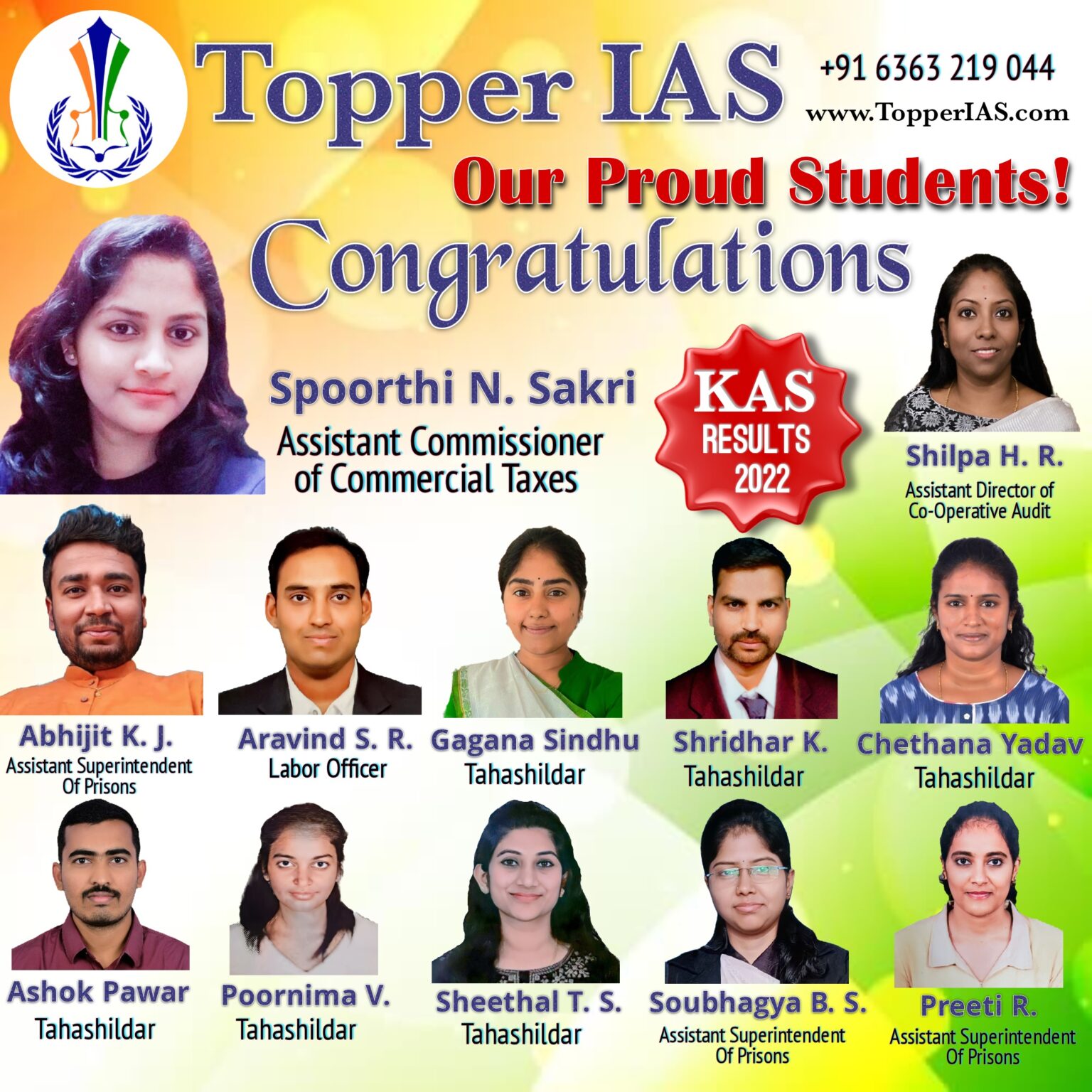 KAS 2022 Results : Sproothi Sakri achieves highest post : TOPPER IAS